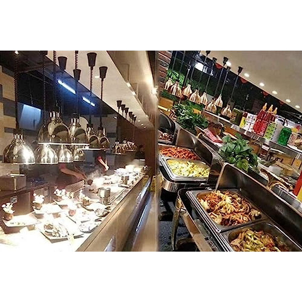 LINKANRUO Food Warmer Lamp, Metal Food Pendant Heat Light Used to Keep Food Warm for Western Restaurant Attract Customer Stylish and Beautiful Multiple Colors to Choose from Lamps