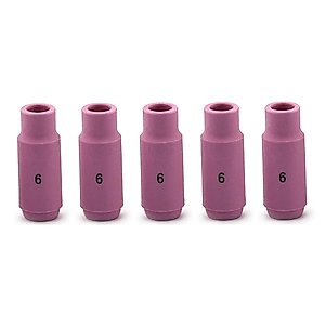 WeldingCity 5-pk Ceramic Cup 10N48 (#6, 3/8") for TIG Welding Torch 17, 18 and 26 Series from Lincoln Miller ESAB Weldcraft