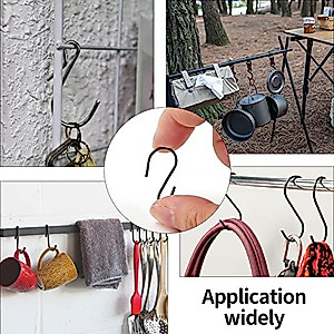 Piutouyar 40Pcs 1.26 Inch S Hooks Small S Shaped Hooks Mini S Hooks Connectors Christmas Ornament Hooks for Hanging Jewelry, DIY, Crafts, Key (Black)