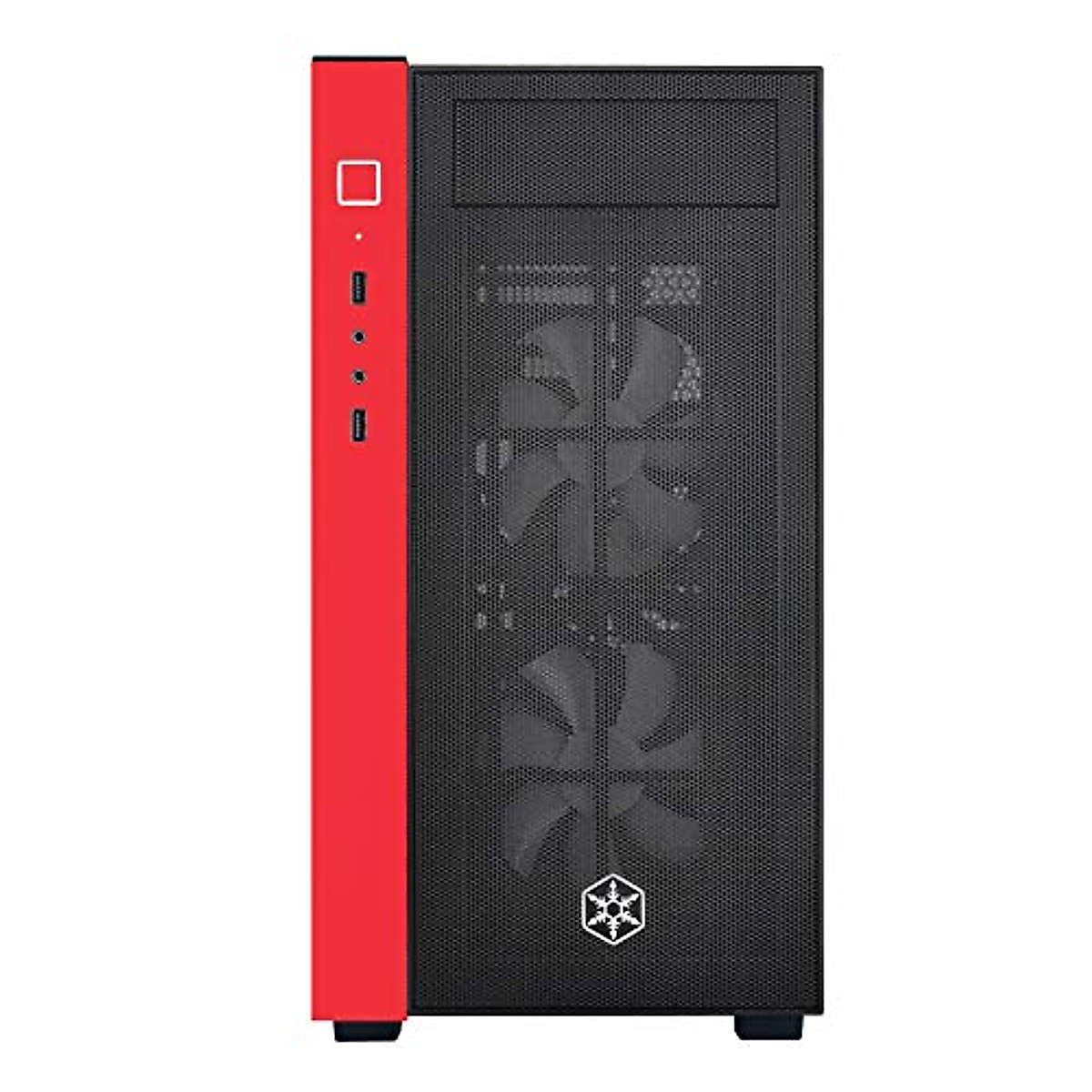 SilverStone Technology RL08BR-RGB Black and Red Micro-ATX Case with Tempered Glass Side Panel and 2 x120mm RGB Fans