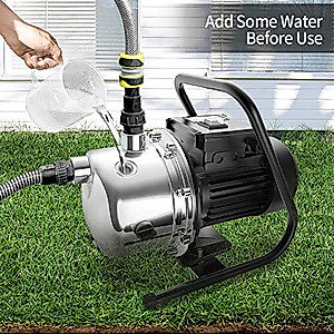 Lanchez 1.6 HP Shallow Well Pump Garden Pump，Portable Water Transfer Draining Irrigation Pump for Water Removal, Lawn Fountain Pump，Irrigation Pump 1162 GPH 147 Feet Height