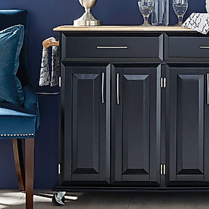 Homestyles Kitchen Cart with Storage Dolly Madison, 48.25 Inches Wide, Black