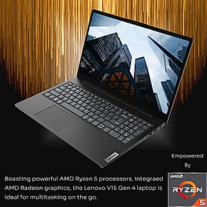 Lenovo V15 Gen 4 Business Laptop, 15.6" FHD Screen, AMD Ryzen 5 5500U, 16GB RAM, 2TB SSD, Webcam, HDMI, Wi-Fi, Windows 11 Pro, Black