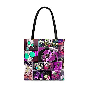 Invader Aesthetic Zim Tote Bag for Women and Men Beach Bag Shopping Bags School Shoulder Bag Reusable Grocery Bags