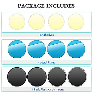 TOODOO 4 Pieces Magnetic Phone Car Mount Flat Cell Phone Holder Universal Stick on Flat Magnetic Car Mount for Car Dashboard Wall Windshield Table Mirror, Black and Silver