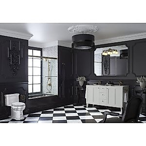 KOHLER K-3940-0 Kathryn Comfort Height Elongated One-Piece 1.28 GPF Toilet with Aqua Piston Flush Technology, Concealed Trapway and Left-Hand Trip Lever, White