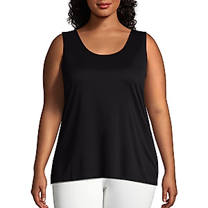 JUST MY SIZE womens Cooldri Performance Scoopneck Tank Top Shirt, Black, 1X US