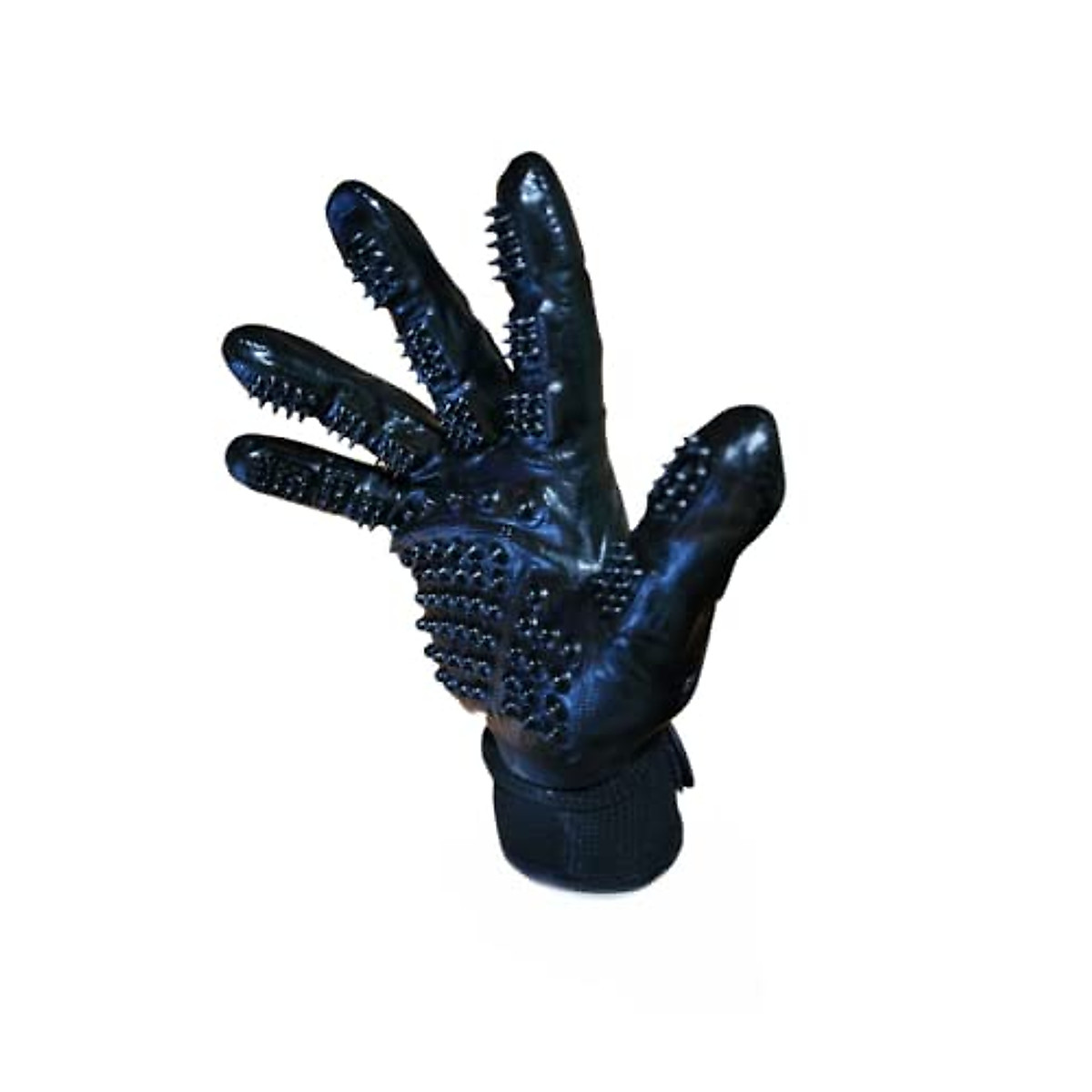 Barn Bug pet Grooming Gloves - Bathing - Gentle Shedding Brush for Long and Short Hair Cats, Dogs, Horses - Hair Remover - Easy to use - Blue or Black(1 Pair) (Gloves Black 1 Pair)