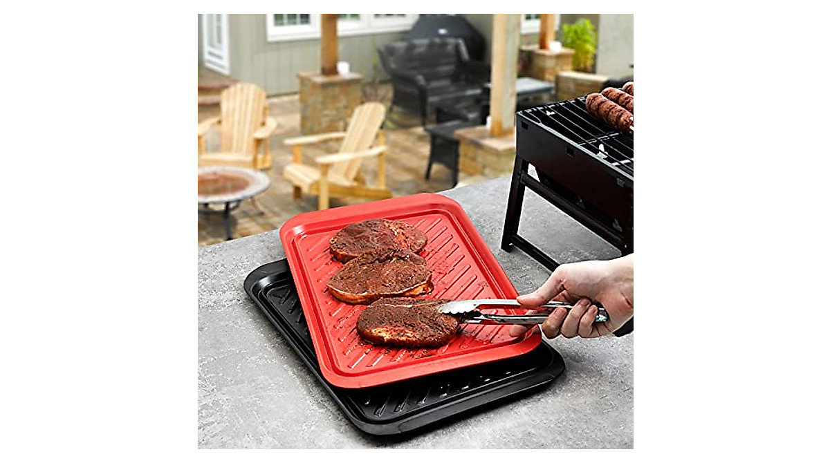 TP Melamine Serving Trays for Outdoor BBQ & Parties | Set of 2