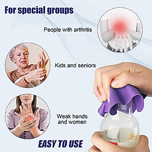 4pcs Bottle Opening Gripper, Rubber Jar Opener Multi-Purpose Jar Gripper Pads for Weak Hands Seniors Elderly Kitchen Coasters (Light Blue, Green, Purple, Gray)