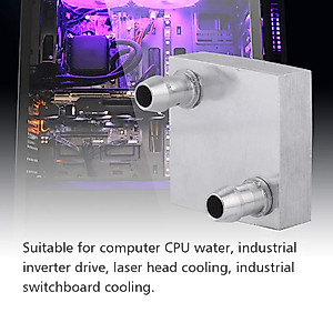 Computer Water Cooling Head, 40x40mm Water Cooling Aluminum Block for CPU Radiator Liquid Water Heatsink Cooler Internal Fin Thickness Only 0.5MM
