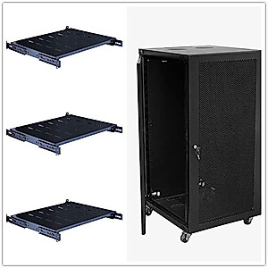 RAISING ELECTRONICS 18U Wall Mount Network Server Cabinet Rack Enclosure Ventilated Door Lock 22.75inch Depth with Fixed Shelves