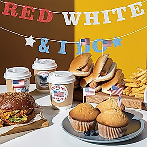 Red White and I Do Banner, Glitter Red White And Blue Decorations, 4th Of July Bachelorette Party Banner, Patriotic Party Favors, Independence Day Theme Decor For Wedding, Engagement