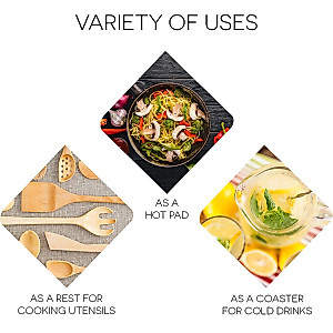 Modgy Silicone Trivets for Hot Dishes, Pots, Pans Decorative for Kitchen Counter-Tops Heat Resistant Pad Utensil Rest Mat Coaster, Kookin