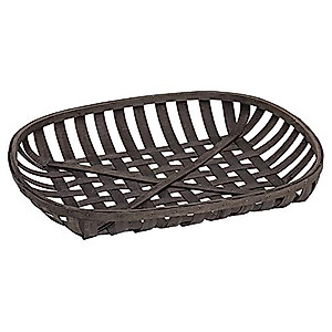 HUBERT® Tobacco Basket Oval Chip Wood- 28 1/2"L x 25 1/2"W x 4"H