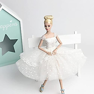 Gorgeous 12inch Fashion Doll Princess Evening Gown Lace Wedding Dress Outfits