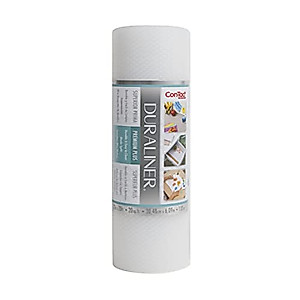 Con-Tact Brand Duraliner Premium Plus Heavy Duty Non-Adhesive Shelf and Drawer Liner, 12" x 20', Clear Nova Dots (12" x 20')
