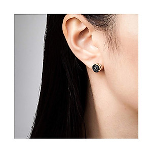 2 Cttw Black Diamond Stud Earrings Set in 14k Yellow Gold Jewelry for Women