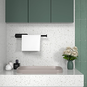 Paper Towel Holder, Self Adhesive or Screw Mounting, Black Paper Towel Holder Wall Mount, SUS304 Stainless Steel Paper Towel Holder Under Cabinet for Kitchen, Counter, Cabinet, Bathroom