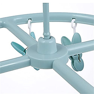 N/A Rotatable Multifunctional Round with 12 Clips Plastic Foldable Clips Indoor Socks Drying Rack ( Color : Apricot , Size : 24.5X20.7cm )