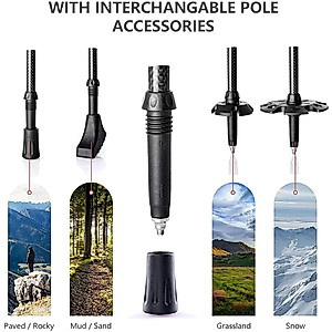 Naturehike Ultralight Trekking Poles, 100% 3K Carbon Fiber, Collapsible Hiking Poles, Telescopic Adjustable Walking Sticks for Backpacking Camping, Quick Locking, Carry Bag and Accessories Included