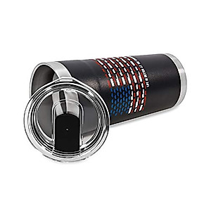 Camco Life is Better at The Campsite Stainless Steel 20 oz. Tumbler with Double Wall Insulation | Great for Hot and Cold Drinks | Charcoal with US Flag Print (53065)
