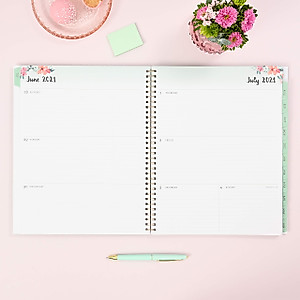 Blue Sky 2021-2022 Academic Year Weekly & Monthly Planner, 8.5" x 11", Frosted Flexible Cover, Wirebound, Laurel (131947)