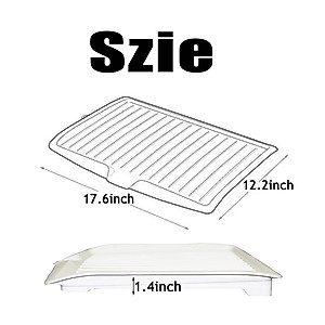 Qingsi 1 PC Premium Drip Tray Dish Drainer Mat Plastic Kitchen Dish Draining Rack Dish Drain Board Sink Side Drip Sloping Draining Tray for Pots, Pans, Fruit Vgetable Drain Cooking Holder Tools