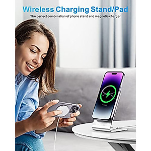 Magnetic Wireless Charger, Mag-Safe Charger Stand with 20W USB C PD Adapter, Mag-Safe Charging Station Compatible with iPhone 14/13/12 Series, Fast Wireless Charging Pad with Phone Stand