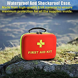 Emergency First Aid Kit for Home - 220 Pieces First Aid Supplies Home Emergency Kit - Lightweight & Compact First Aid Kit with EVA Case - Best for Hiking Camping Travel Car Backpacking School Office