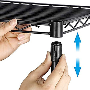 ZENY 4-Shelf Adjustable, Heavy Duty Storage Shelving Unit, Steel Organizer Wire Rack, Storage Rack with Leveling Feet for Kitchen Office Garage