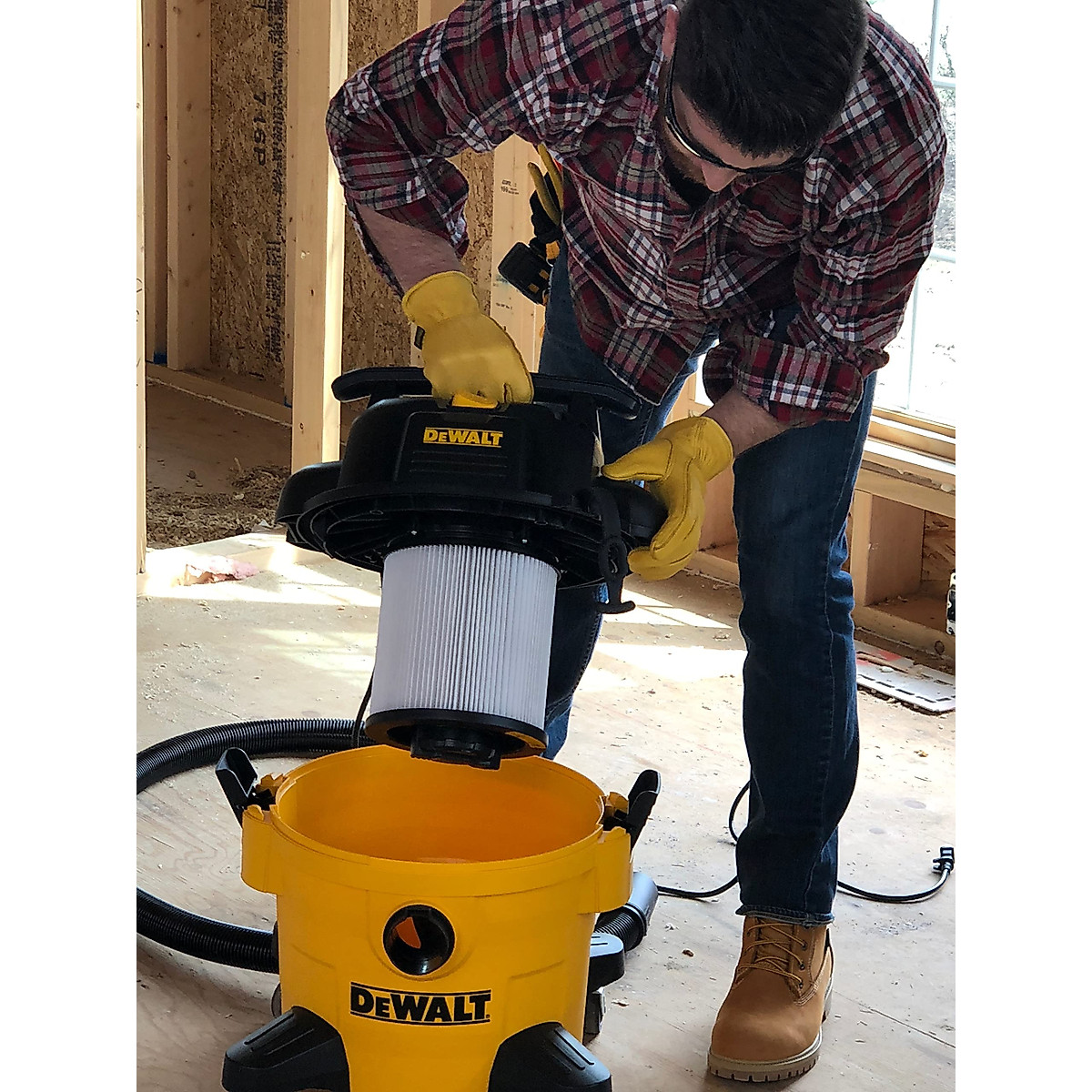 DXVC6910 HEPA Cartridge Filter Replacement Fit for DEWALT Wet/Dry Filter Vacuum Cleaners-Regular 6-16 Gallon, Compatible with DeWalt DXV06P DXV09P DXV10P DXV10PL DXV10SA DXV12P DXV14P DXV16P 2pcs