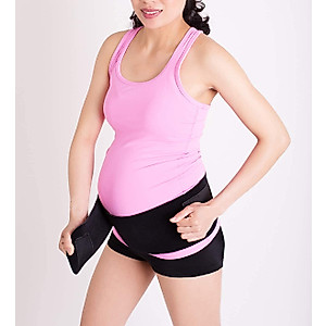 CABEA Baby Belly Band Sport Pregnancy Maternity Belt Abdominal Hip Back Support Black (Small 0-6 fits waist 30-40")