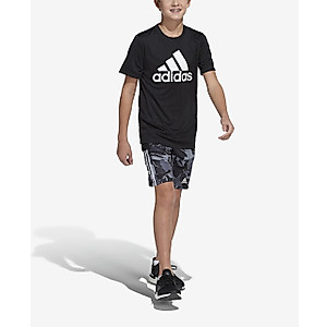 adidas Boys' AEROREADY Action Camo Shorts, Black, Small (8)