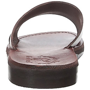 Bashan - Leather Wide Strap Slide Sandal - Brown