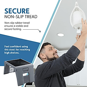 Cramer Folding Step Stool, 1-Step, 250 lb Capacity, 14w x 11.25d x 9.75h, Gray