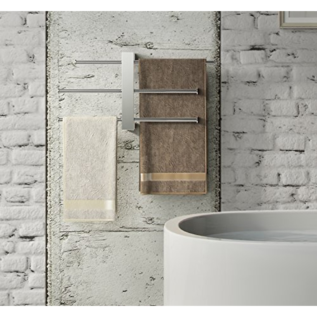 Gedy Bridge Polished Wall Mounted Towel Rack With Sliding Rails, Chrome, 16"