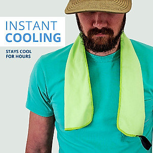 FROGG TOGGS Chilly Pad Pro Sport Microfiber Instant Cooling Towel, Machine Washable, Reusable 31"x6"