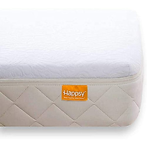 Happsy Organic Hybrid Mattress - Natural Latex Mattress - Medium Firm Mattress with Encased Coil Layers for Universal Comfort and Pressure Relieving - Bed-in-a-Box Latex Mattress - Twin XL