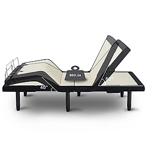 Applied Sleep Pro Queen Adjustable Bed Frame, Adjustable Bed Base with Back&Leg Massage/Wireless Remote&Bluetooth APP/Under Lighting/USB Ports/Back&Foot Incline/Anti Snore/Easy Assembly