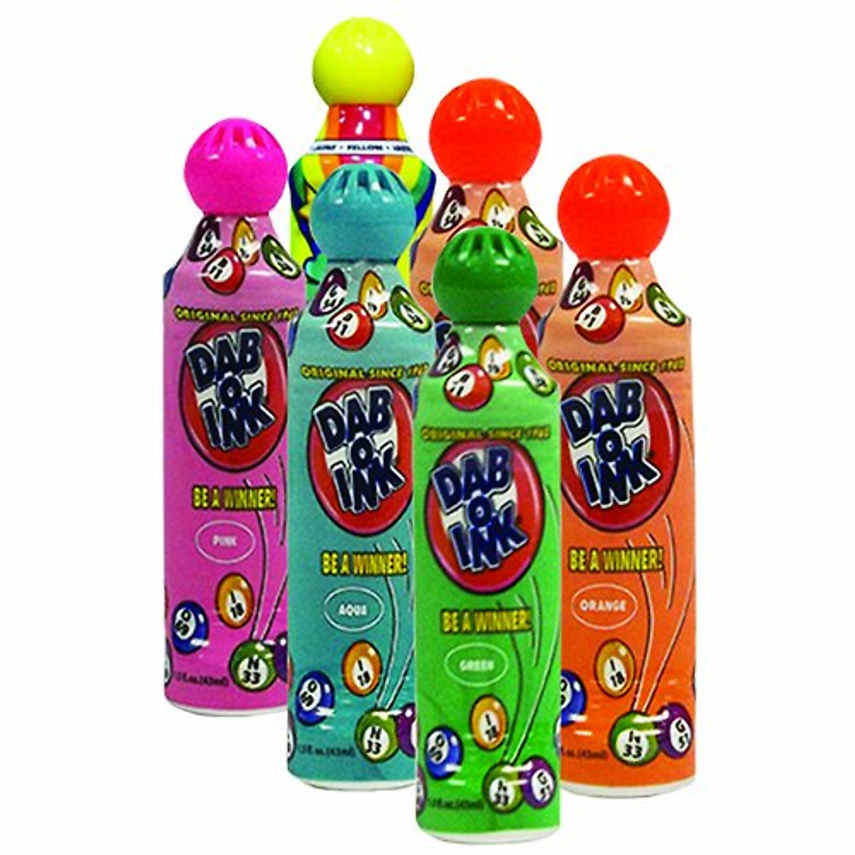 Dab-O-Ink Six Pack 1.5oz Mini Tip Assorted Bingo Dauber