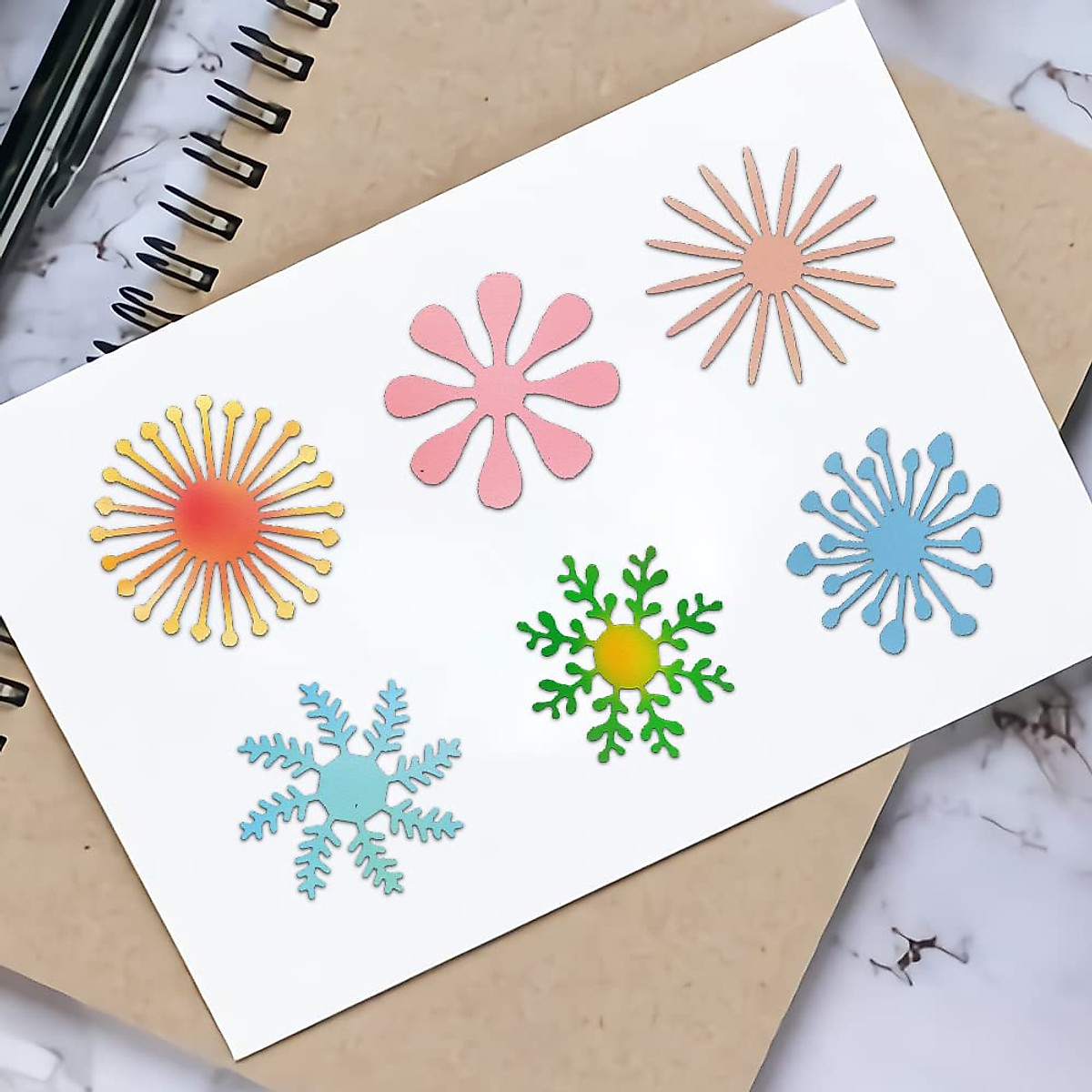 Estivaux Holiday Flowers Frame Die Cuts for Card Making, Floral Flowers Cutting Dies Sets Snowflake Dies Stencils Embossing Template for Scrapbooking DIY Cards Album Crafts Supplies