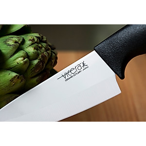 ViCera JVC-140WBK 5-1/2-Inch/14 Centimeter Ceramic Santoku Knife, Black/White