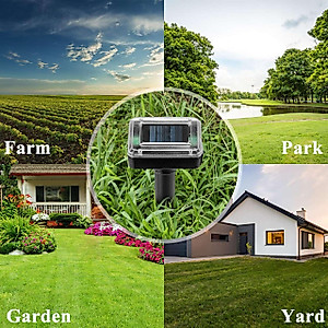 Vast Outdoors - Mole Repellent Solar Powered Outdoor Waterproof Ultrasonic Solar Snake Groundhog Repellent, Mole Repellent for Lawns, Chipmunk Repeller, Gopher Repellent for Lawn, Garden & Yard 4 Pack