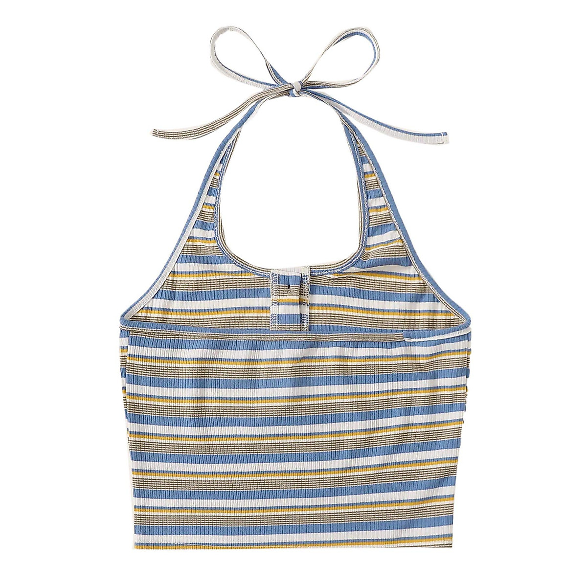 SweatyRocks Women's Casual Sleeveless Vest Halter Crop Top Cami Tank Tops Blue S