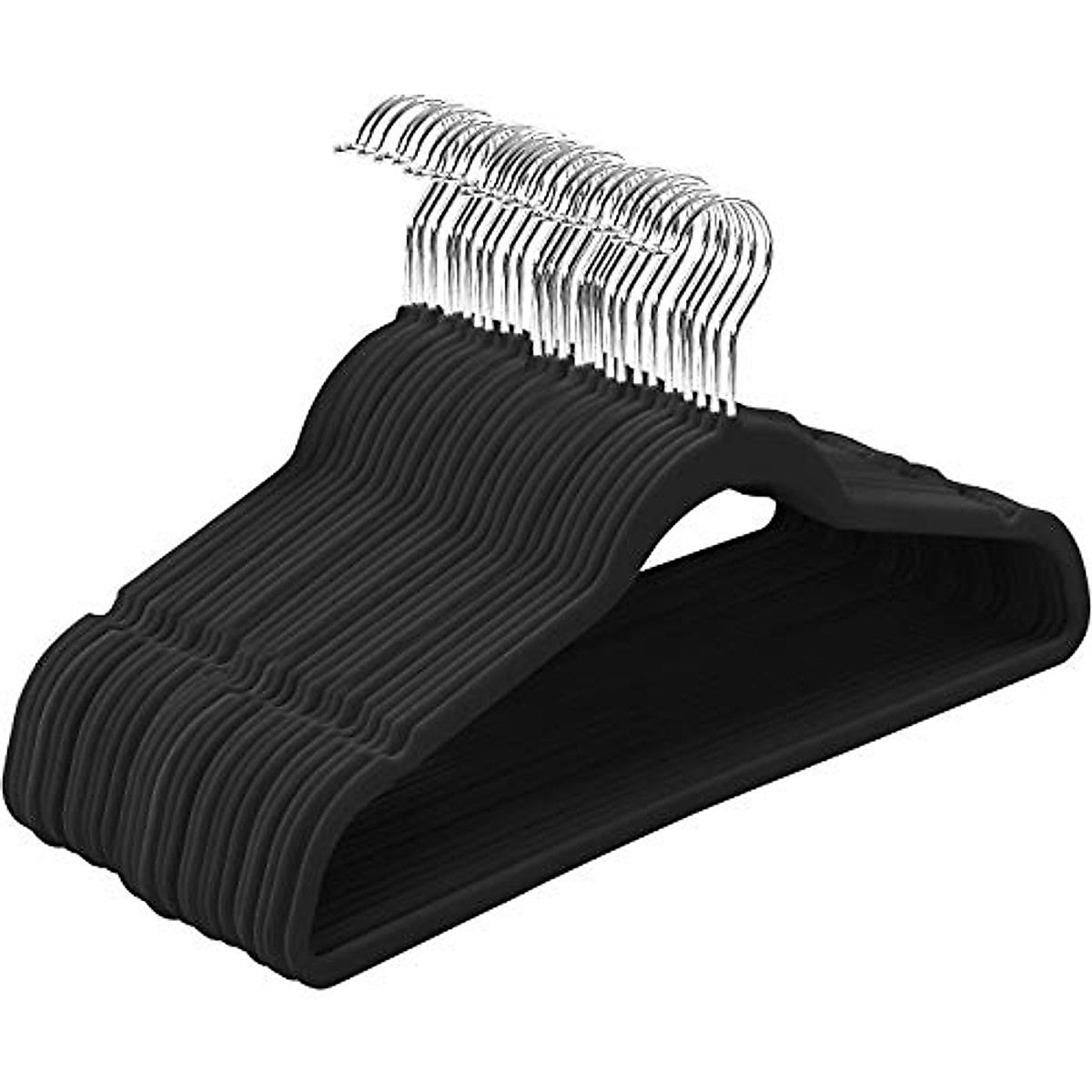 Utopia Home Premium Velvet Hangers- Pack of 100 - Non-Slip & Durable Clothes Hangers - 360 Degree Rotatable Hook - Heavy Duty, Slim & Sleek Hanging Supports- (50 Pack Ivory & 50 Pack Black Hangers)