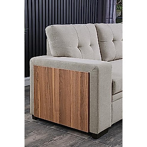 Devion Furniture Enzo Sleeper Sofa for Living Room, Apartment, Dorm Sofabed Sectional, Light Gray