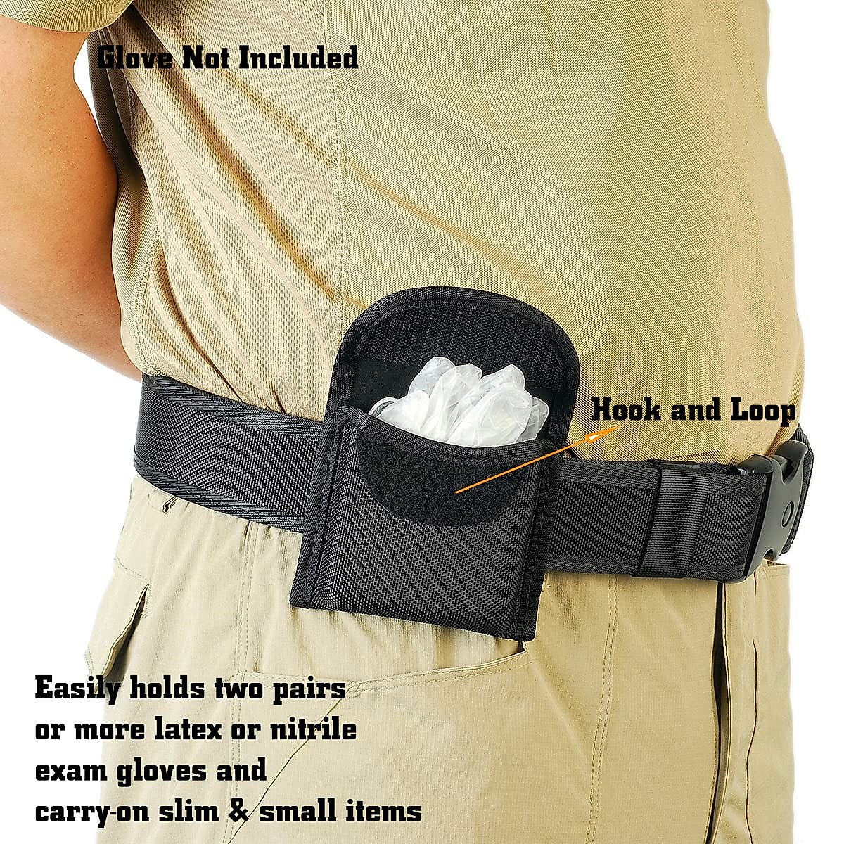 SdTacDuGe Molded Glove Pouch for Duty Belt, Ballistic Nylon, Unisex, Small, 4.5" x 3" x 1"