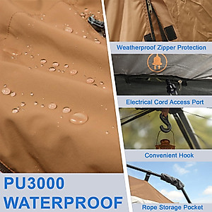 Oileus Instant Camping Tent - 4/6/8 Person Cabin Tent Quick setup, Double Layer with Waterproof & Windproof Tent, Family Camping, Hiking tent with Carry Bag, 5 mesh windows Upgraded Ventilation