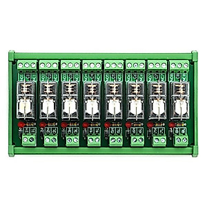 Electronics-Salon DIN Rail Mount AC/DC 24V Control 8 SPDT 16Amp Pluggable Power Relay Module, G2R-1-E
